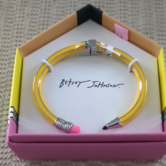 Betsey Johnson | Jewelry | Host Pick Betsey Johnson Yellow Pink Pencil ...